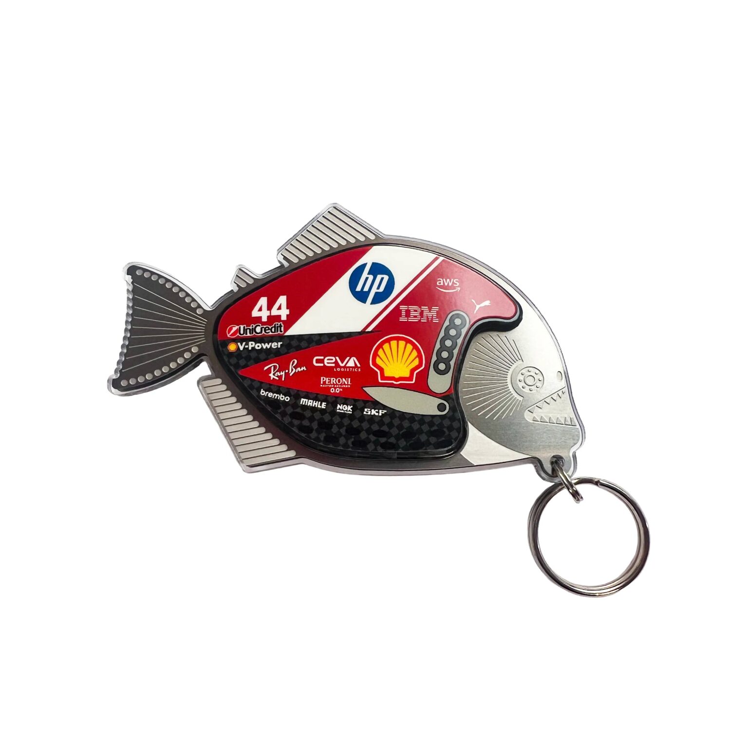 Red Racing Piranha 2025 by Alastair Gibson Keyring FREE UK Delivery