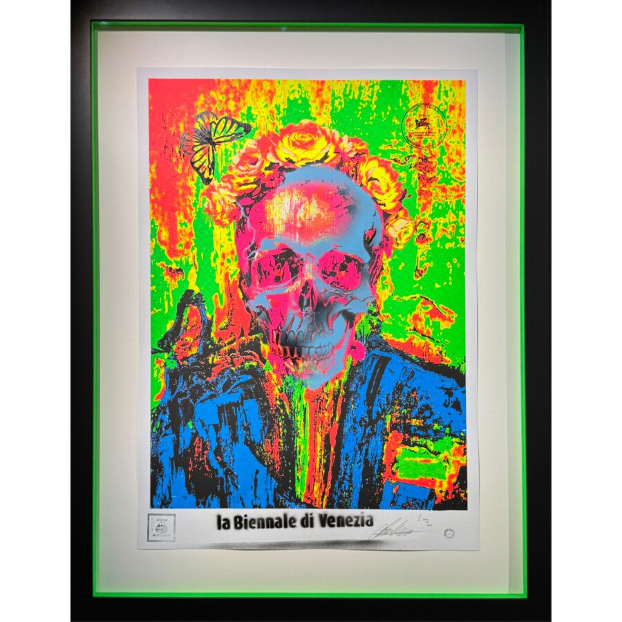 Biennale Blue Skull Banker by Lincoln Townley Screenprint FREE UK Delivery